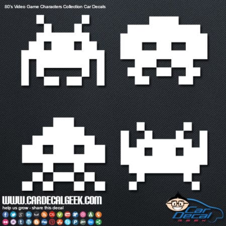 80's Video Game Space Invaders Car Decal Graphic