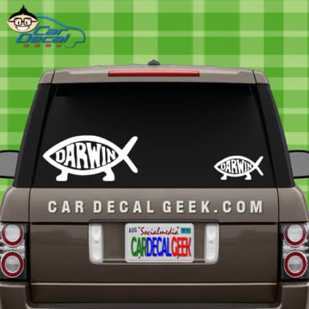 Darwin Fish Evolution Car Decal Graphic | Window Stickers