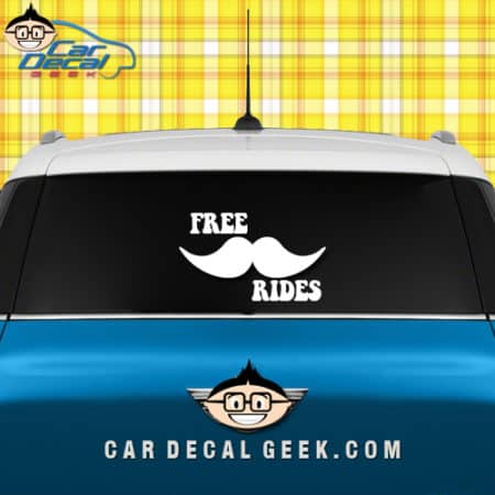 Free Mustache Rides Car Decal Graphic | Window Stickers