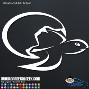 Hatching Baby Sea Turtle Car Decal Graphic | Window Stickers