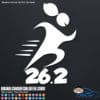 Marathon Runner Girl 26.2 Car Window Decal Sticker Graphic