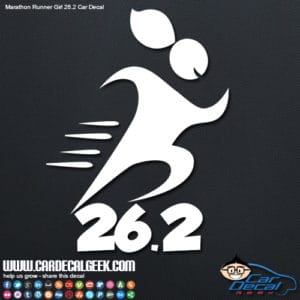 Marathon Runner Girl 26.2 Car Window Decal Sticker Graphic