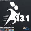 Half Marathon Runner Girl 13.1 Car Window Decal Sticker Graphic