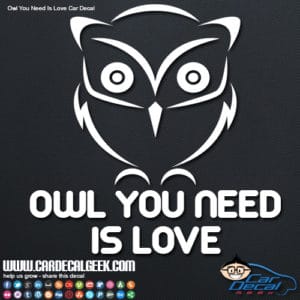 Owl You Need Is Love Wall & Window Decal Sticker