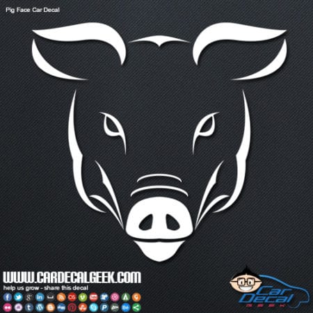 Freaky Pig Face Car Decal Window Graphic Sticker