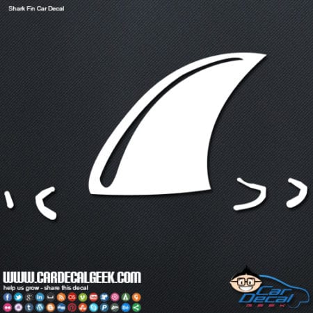 Shark Fin in Ocean Car Decal Window Sticker Graphic