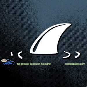 Shark Fin in Ocean Car Decal Window Sticker Graphic