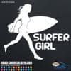 Surfer Girl Car Window Decal Graphic Sticker