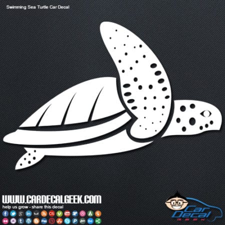 Sea Turtle Swimming Car Decal Graphic | Window Stickers