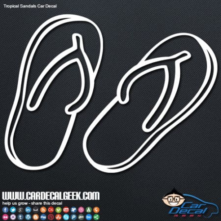 Tropical Sandals Flip Flops Car Decal Window Sticker Graphic