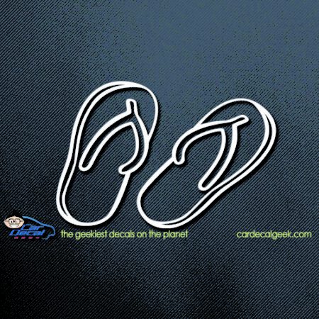 Tropical Sandals Life is Awesome Car Decal Window Sticker Graphic