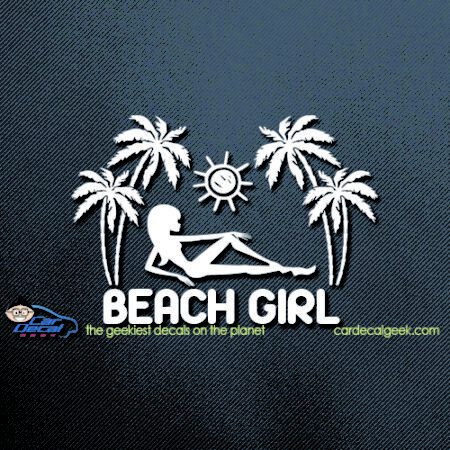Tropical Beach Party Family Car Window Decal Sticker