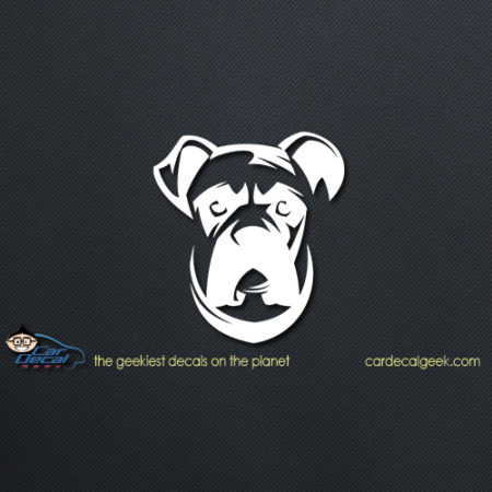 Boxer Dog Face Vinyl Car Decal | Window Sticker Graphic