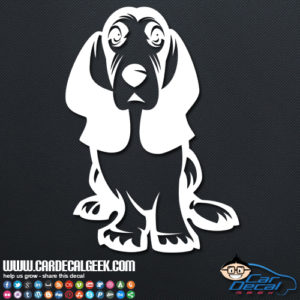 Adorable Basset Hound Dog Car Decal | Window Stickers