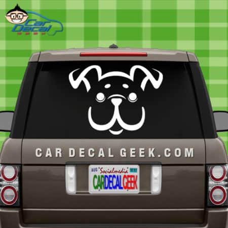 Adorable Puppy Dog Car Vinyl Decal | Window Stickers