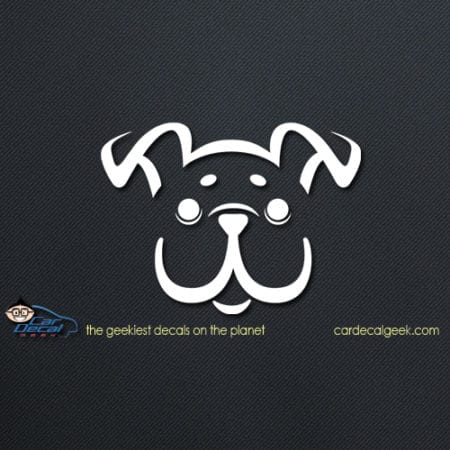 Adorable Puppy Dog Car Vinyl Decal | Window Stickers