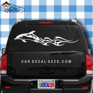 Flaming Dolphin Car Decal
