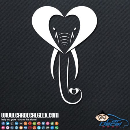 Elephant Head Vinyl Car Decal | Animal & Wildlife Stickers
