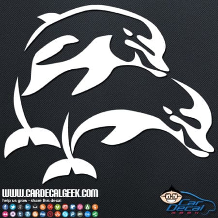 Pair of Dolphins Car Window Vinyl Decal Sticker Graphic