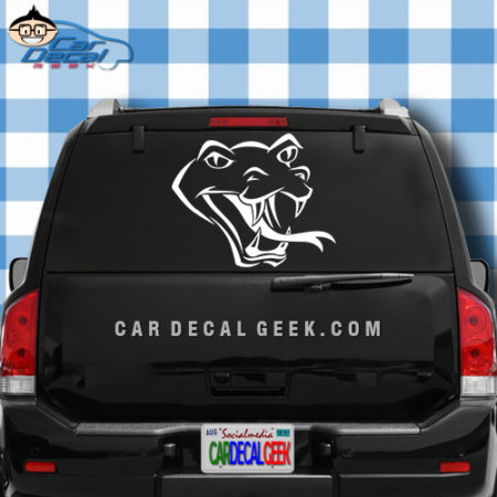 Snake Head w/ Forked Tongue Car Window Decal Sticker | Reptile Decals