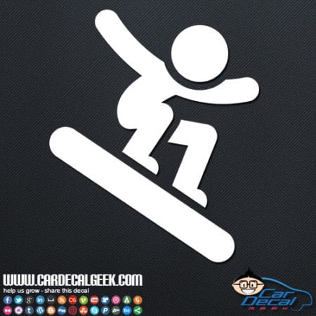 Snowboarder Stick Guy Vinyl Car Window Decal | Snowboard Stickers