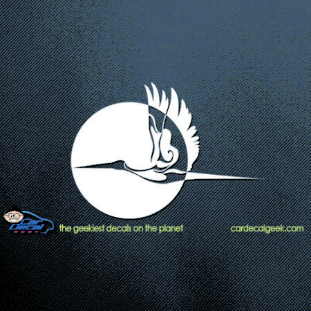 Tropical Bird Flying Against the Sun Car Window Decal Sticker