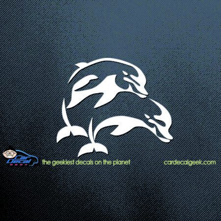 Pair of Dolphins Car Window Vinyl Decal Sticker Graphic