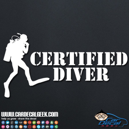Certified Scuba Diver Car Window Decal Sticker Graphic