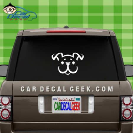 Cute Dog Face Vinyl Car Window Decal Sticker | Pet Decals