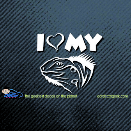 I Love My Iguana Car Window Decal Sticker | Reptile Decals