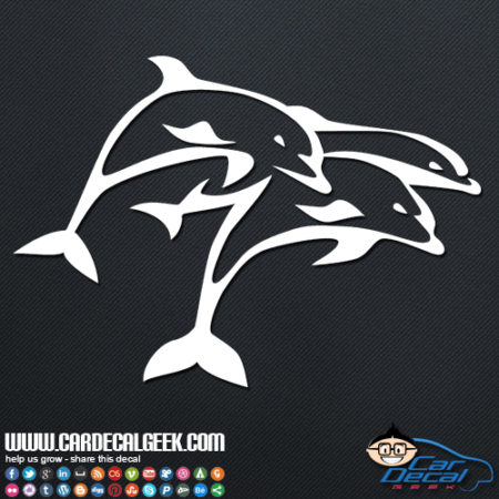 Three Jumping Dolphins Car Window Decal Sticker | Wildlife Decals