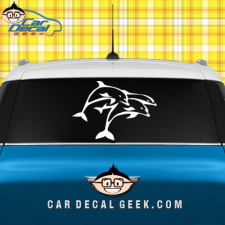 Three Jumping Dolphins Car Window Decal Sticker | Wildlife Decals