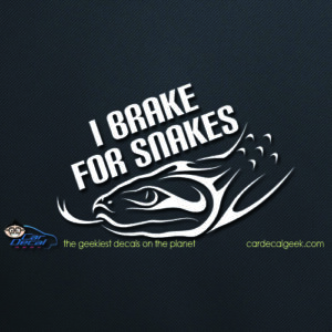 I Brake for Snakes Car Decal Sticker | Reptile Decals