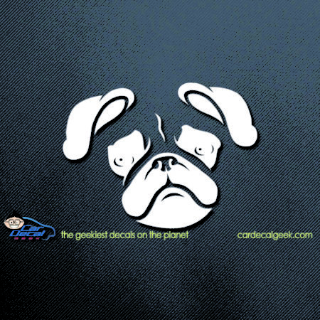 Pug Head Dog Car Decal Graphic | Dog Stickers