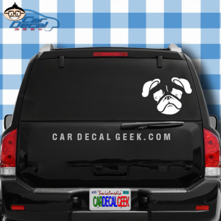 Pug Head Dog Car Decal Graphic | Dog Stickers