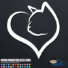 Cat Love Heart Vinyl Car Decal Sticker