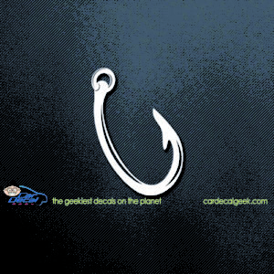 Fishing Fish Hook Car Window Decal Sticker | Sports Decals