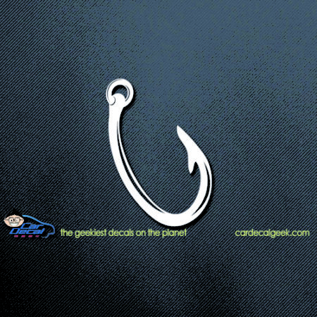 Fishing Fish Hook Car Window Decal Sticker | Sports Decals
