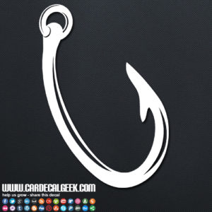 Fishing Fish Hook Car Window Decal Sticker | Sports Decals