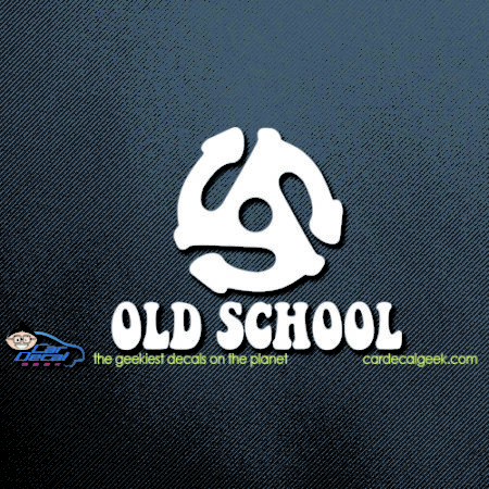 Old School 45 Insert Car Vinyl Window Decal | 80's Decals