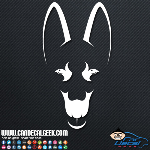 German Shepard Dog Head Car Decal Sticker | Dog Decals | Pet Decals