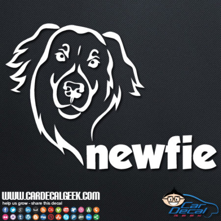 Newfoundland Newfie Dog Face Car Window Decal Sticker