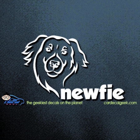 Newfoundland Newfie Dog Face Car Window Decal Sticker