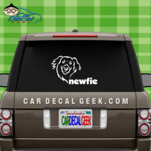 Newfoundland Newfie Dog Face Car Window Decal Sticker
