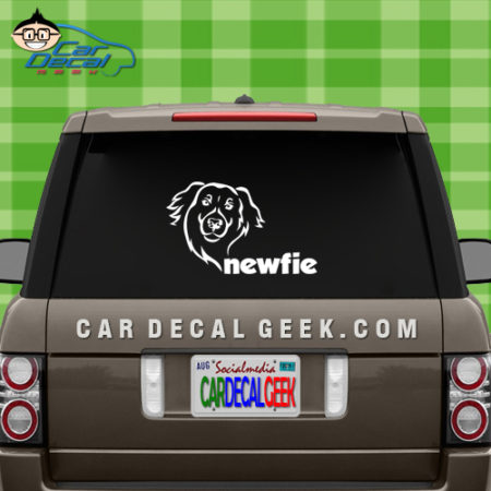 Newfoundland Newfie Dog Face Car Window Decal Sticker