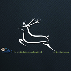 Running Deer Vinyl Car Window Decal Sticker | Hunting Decals