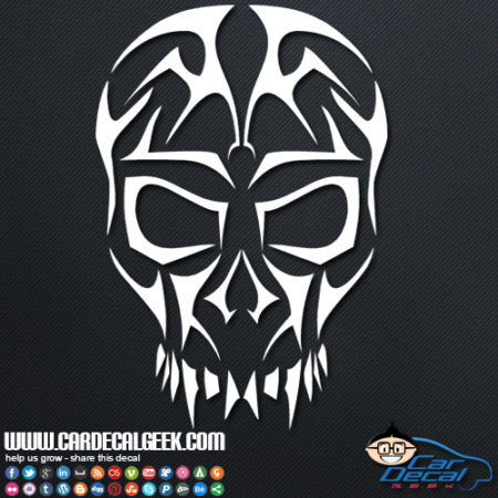 Freaky Tribal Skull Vinyl Car Window Decal Sticker | Skull Decals