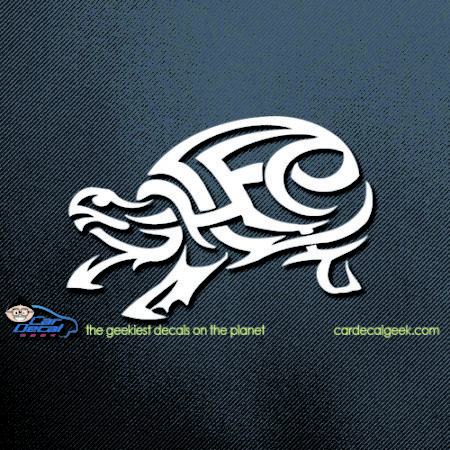 Tribal Turtle Vinyl Car Window Decal Sticker | Reptile Decals Stickers