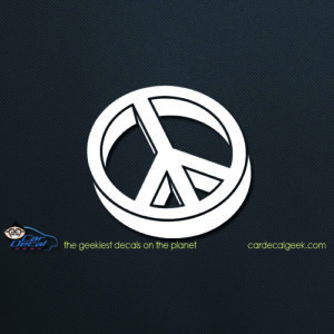 3D Peace Sign Vinyl Car Window Windshield Decal Sticker