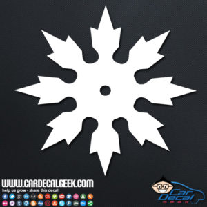 Chinese Throwing Star Car Window Vinyl Decal Sticker | Martial Arts Decals